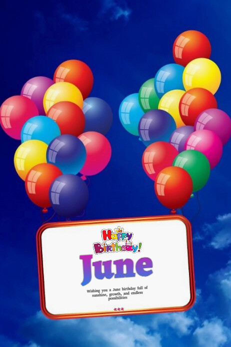 Blue Joyful Birthday Card Poster Template | PosterMyWall