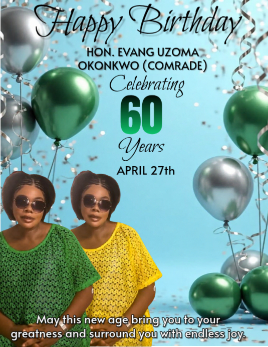 Plantilla de Blue Joyful Birthday Celebration Flyer | PosterMyWall