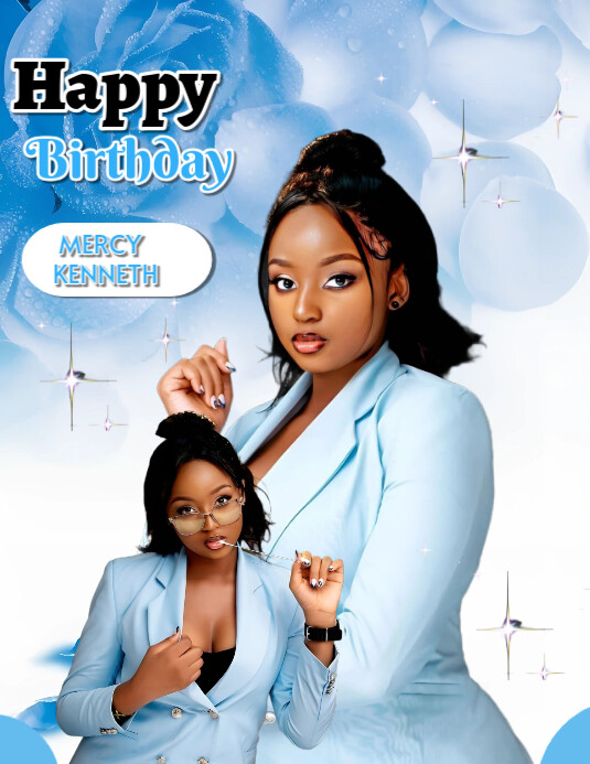 Blue Joyful Birthday Flyer (us Letter) Template | PosterMyWall