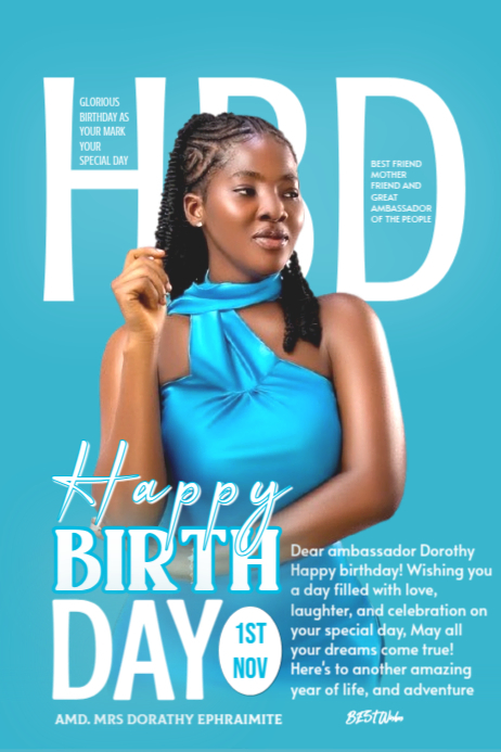 Blue Joyful Birthday Flyer Poster Template | PosterMyWall