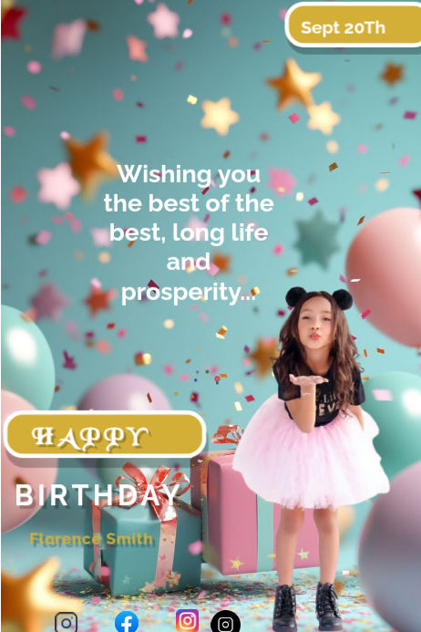 Plantilla de Blue Joyful Birthday Invitation Poster | PosterMyWall