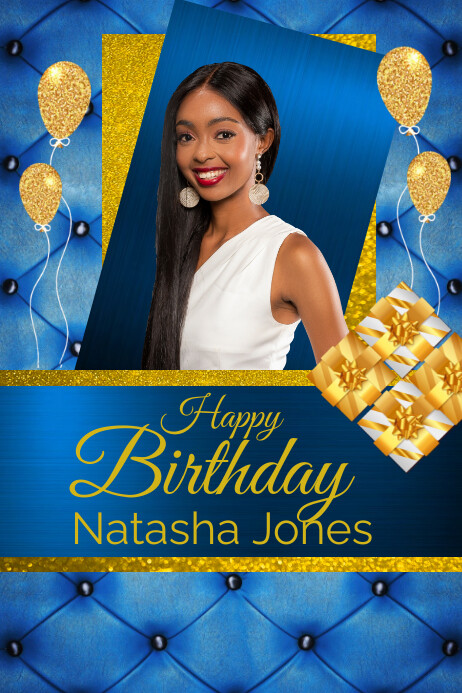 Blue Joyful Birthday Poster Template | PosterMyWall