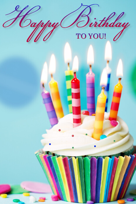 Blue Joyful Birthday Poster Template | PosterMyWall