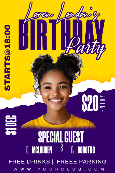 Blue Joyful Birthday Poster Template | PosterMyWall