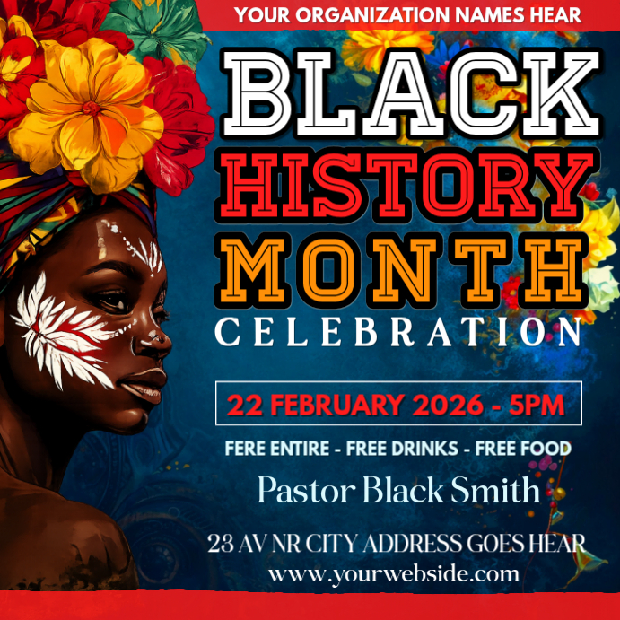 Blue Joyful Black History Month Instagram Post Template | PosterMyWall