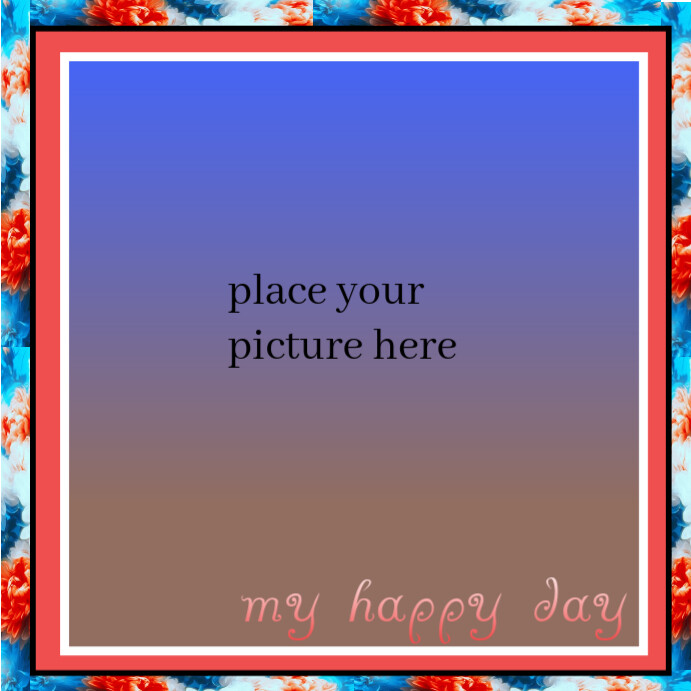 Blue Joyful Blue And Red Frame Instagram Post Template | PosterMyWall