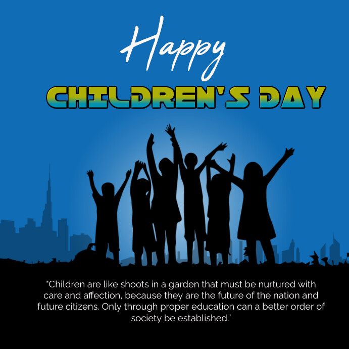 Copy of Blue Joyful Blue Black Modern Happy Children' | PosterMyWall