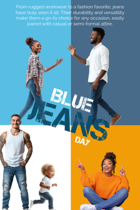 Copy of Blue Joyful Blue Jeans Day Poster | PosterMyWall