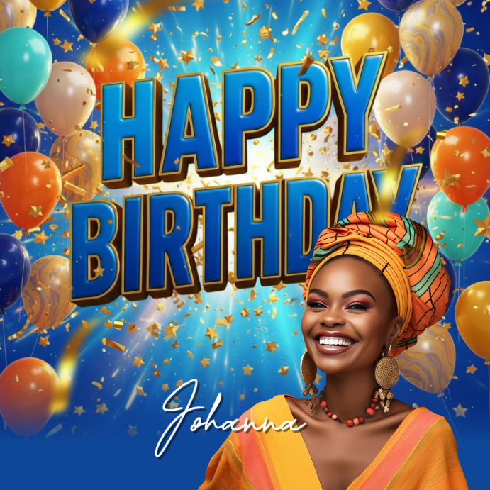 Blue Joyful Bright And Joyful Colorful Happy Birthday Instagram Post ...