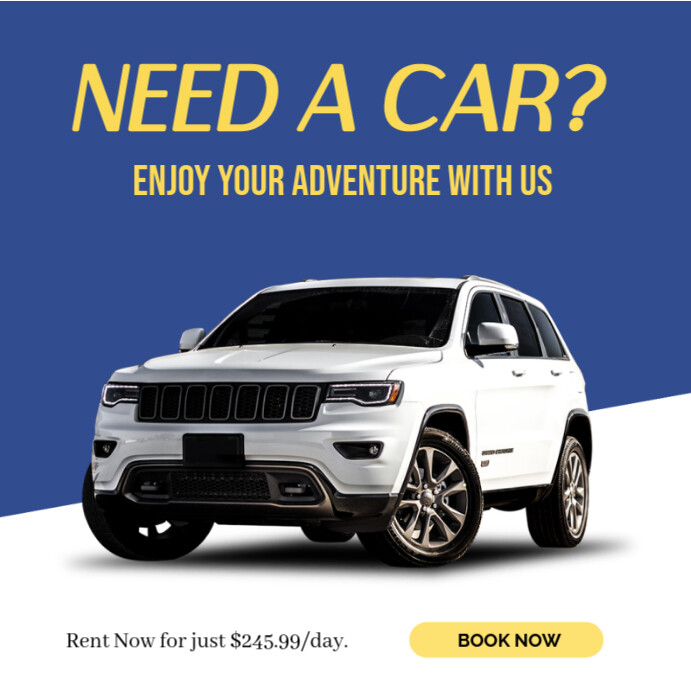 Blue Joyful Car Flyers Design Instagram Post Template | PosterMyWall