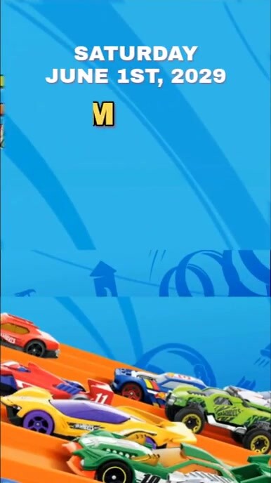 Copy of Blue Joyful Car Racing Theme Birthday Video | PosterMyWall