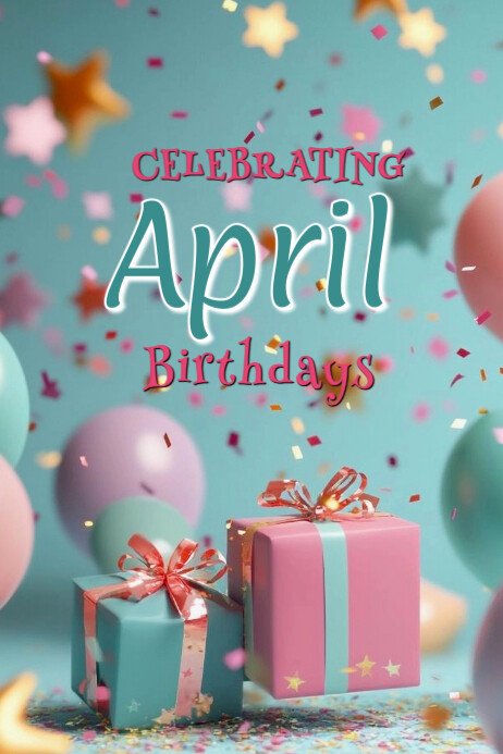 Copy of Blue Joyful Celebrating April Birthdays Banner 4' × 6 ...