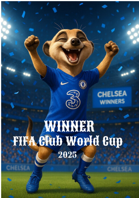 Blue Joyful Chelsea 3–0 Psg | Club World Cup Victory 2025 A5 Template ...
