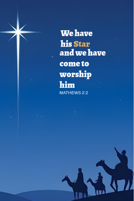 Blue Joyful Christmas Bible Verse Poster Template | PosterMyWall