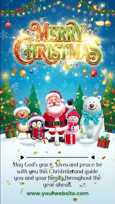 Blue Joyful Christmas Celebration Instagram Story Template | PosterMyWall