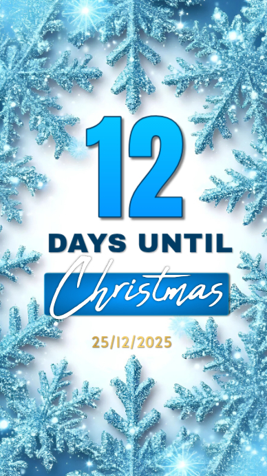 Plantilla de Blue Joyful Christmas Countdown / Festive Snowflake ...