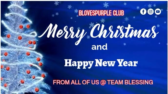 Blue Joyful Christmas Greeting Digital Display (16:9) Template ...