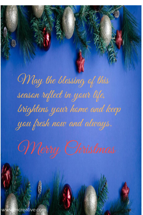 Blue Joyful Christmas Greetings Poster Template | PosterMyWall