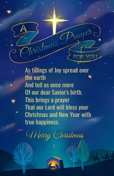 Blue Joyful Christmas Message Template Tabloid | PosterMyWall