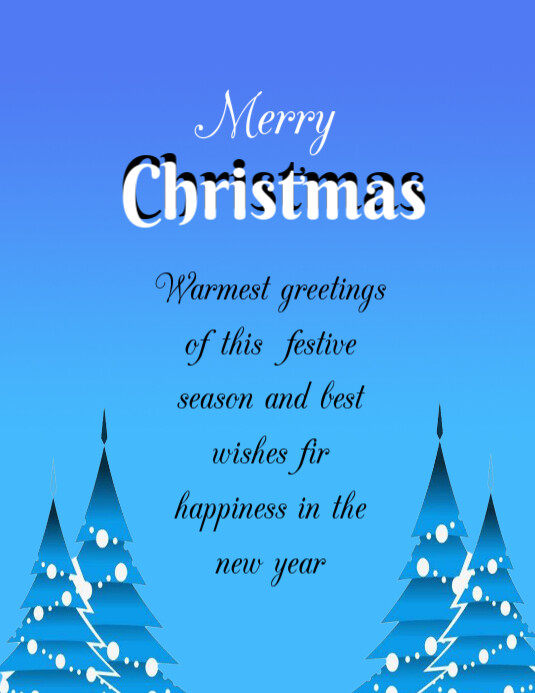 Blue Joyful Christmas Wishes Flyer (us Letter) Template | PosterMyWall