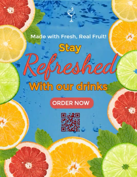 Copy of Blue Joyful Citrus juice Flyer (us Letter) | PosterMyWall