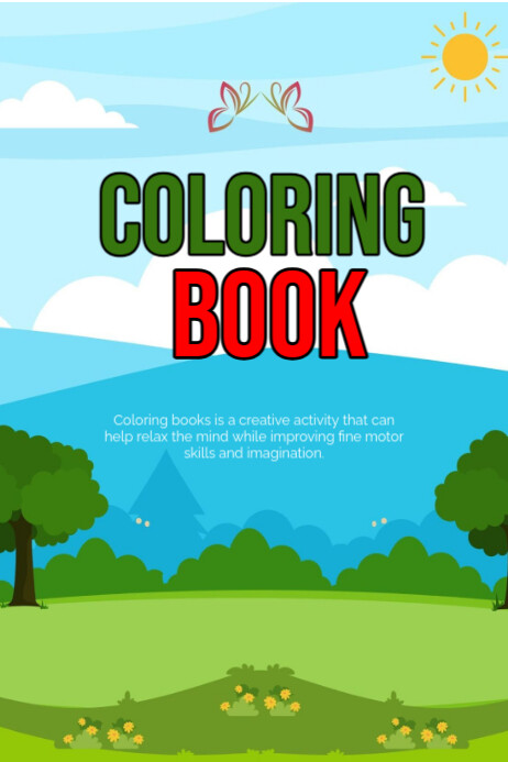 Blue Joyful Coloring Book Cover Poster Template | PosterMyWall