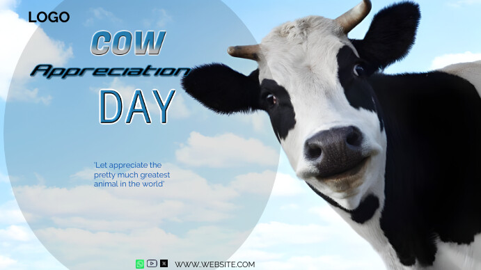 Plantilla de Blue Joyful Cow Appreciation Day Digital Dis | PosterMyWall