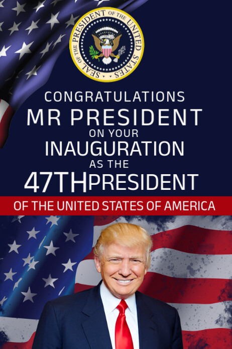 Copy of Blue Joyful Donald Trump Inauguration's Poster Poster ...