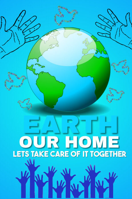 Blue Joyful Earth Awareness Poster Template | PosterMyWall