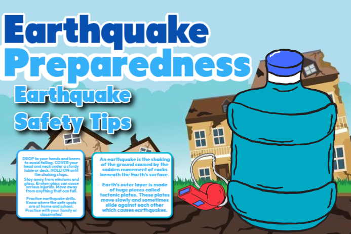 Blue Joyful Earthquake Preparedness, Poster Template | PosterMyWall