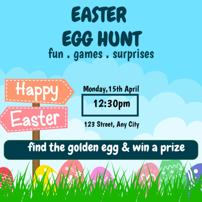 Copy of Blue Joyful Easter Family Fun Day Instagram Post | PosterMyWall