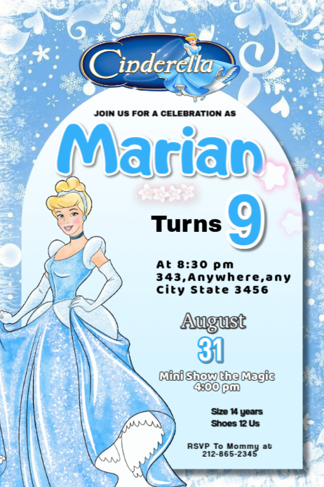 Blue Joyful Editable Kids Birthday Poster Template | PosterMyWall