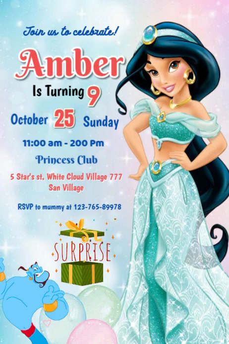 Blue Joyful Editable Kids Birthday Poster Template | PosterMyWall
