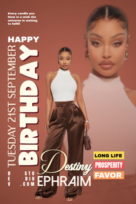 Blue Joyful Elegant Birthday Poster Template | PosterMyWall