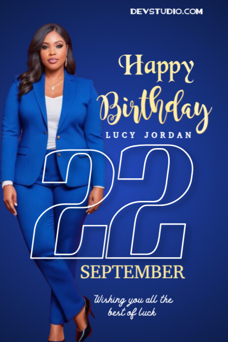 Blue Joyful Elegant Birthday Poster Template | PosterMyWall