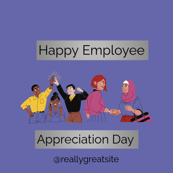 Blue Joyful Employee Appreciation Instagram Post Template | PosterMyWall