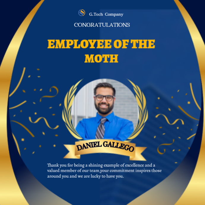 Blue Joyful Employees Of The Year Instagram Post Template | PosterMyWall