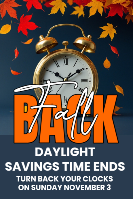 Blue Joyful Fall Back Poster Template | PosterMyWall