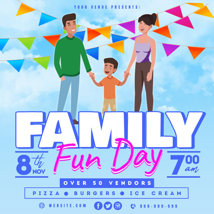 Copy of Blue Joyful Family Fun Day Instagram Post | PosterMyWall