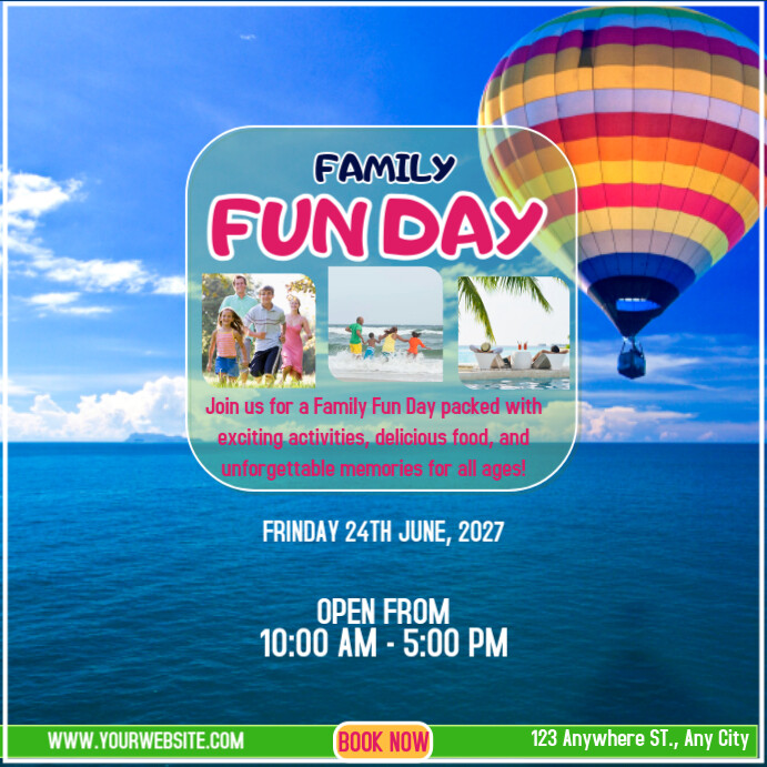 Copy of Blue Joyful Family Fun Day Square (1:1) | PosterMyWall
