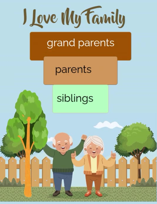 Blue Joyful Family Tree Flyer (us Letter), family tree, Template ...