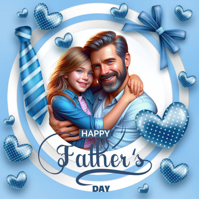 Copy of Blue Joyful Father's Day Flyer Template Insta | PosterMyWall