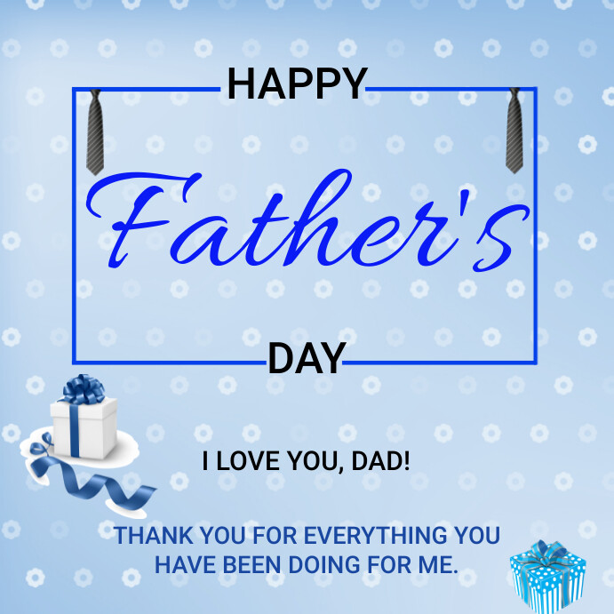 Blue Joyful Father's Day Wishes Instagram Pos Template | PosterMyWall