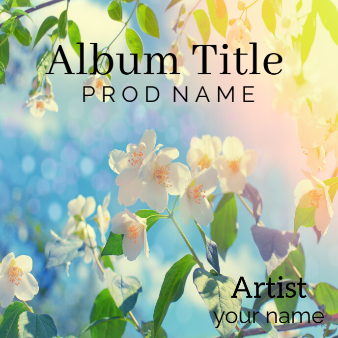 Blue Joyful Flower Album Cover Template | PosterMyWall