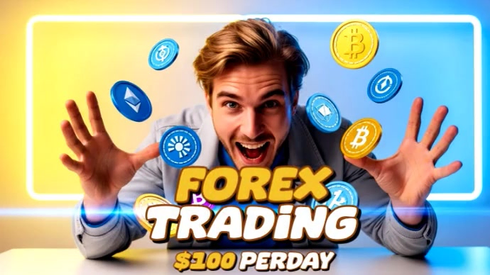 Copy of Blue Joyful Forex Trading Youtube Thumbnail | PosterMyWall