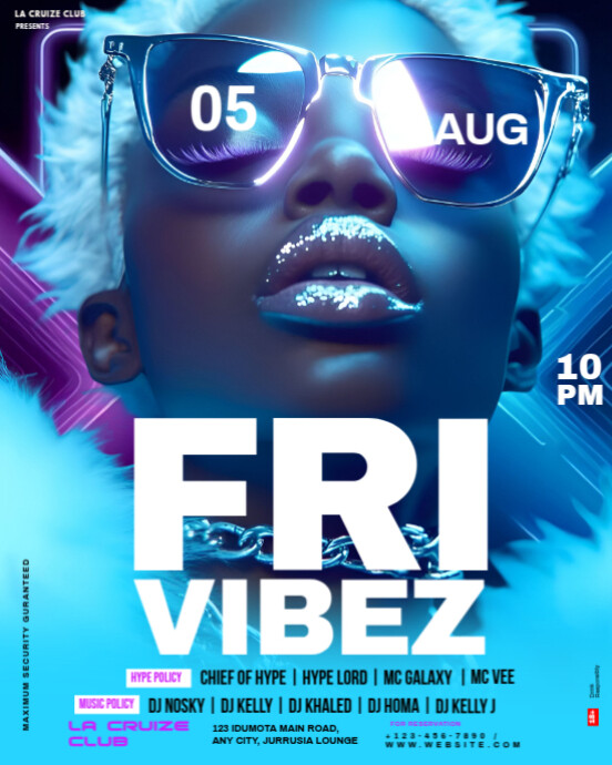 Blue Joyful Fri Vibez Instagram Portrait Template | PosterMyWall