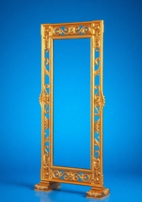 Blue Joyful Golden Picture Frame A3 Template | PosterMyWall
