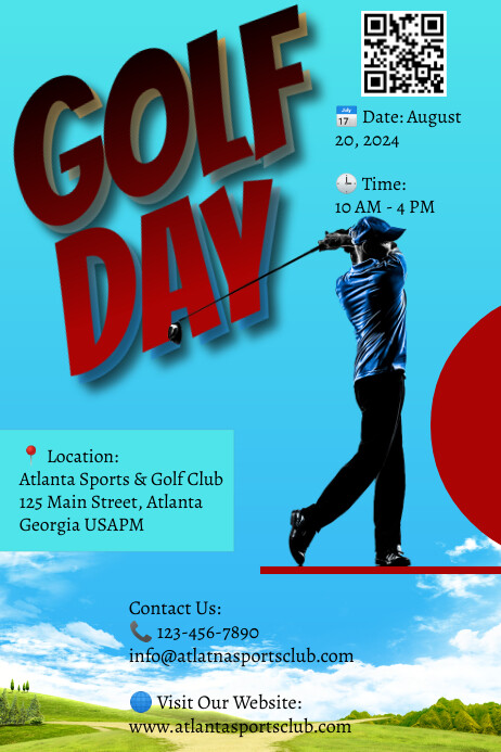 Blue Joyful Golf & Sports Club Ad Poster Template | PosterMyWall