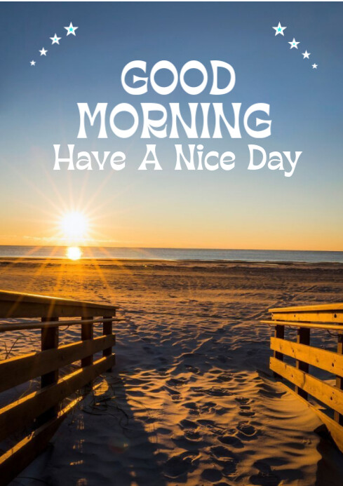 Plantilla de Blue Joyful Good Morning Tamplate A4 | PosterMyWall