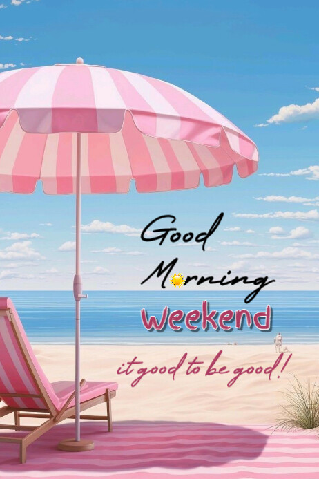 Blue Joyful Good Morning Weekend Banner 4' × 6' Template | PosterMyWall